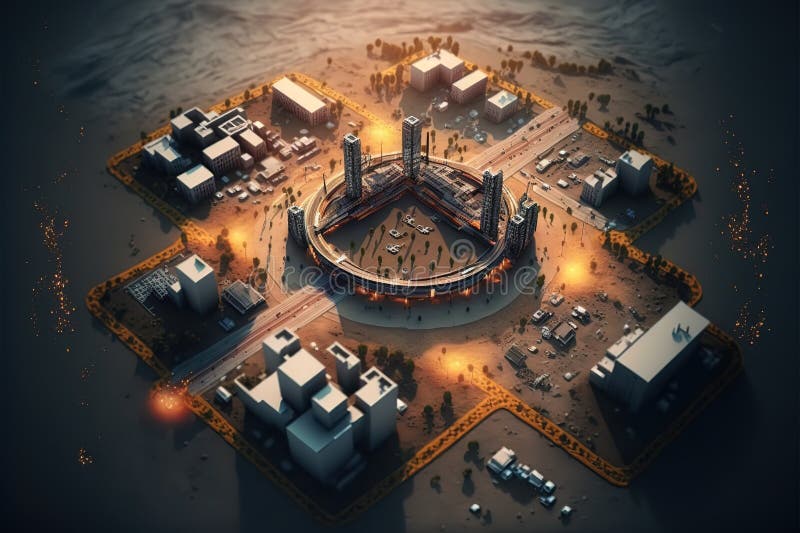 Aerial Drone Footage with VFX Concept: Building Construction Site Gets ...