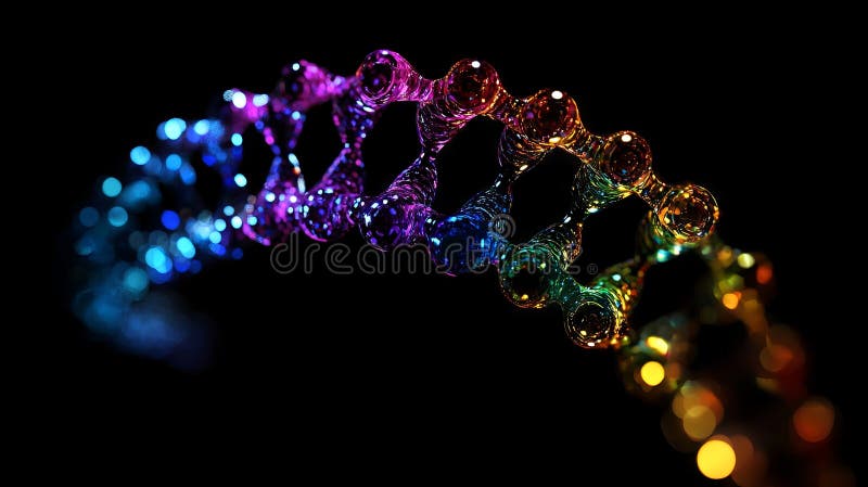Visualization of DNA Double Helix Strands in a Glowing Light Setting ...