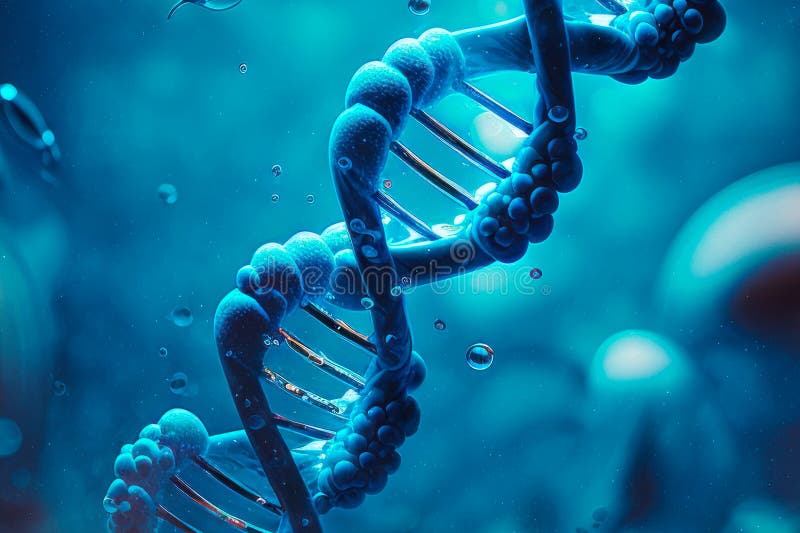 Visualization of DNA Helix in Bodily Fluid. Generative AI Stock ...