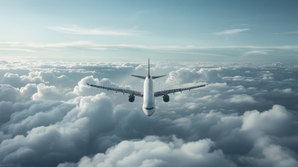 Visualization of a Dream, a Person Over the Clouds, Freedom and Sucess ...