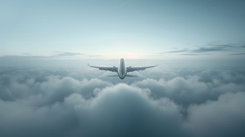 Visualization of a Dream, a Person Over the Clouds, Freedom and Sucess ...