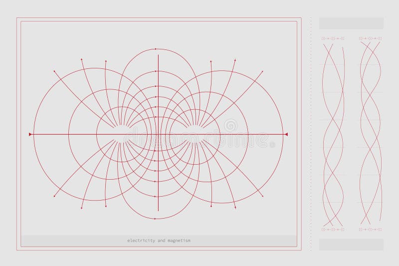 Visualization of Electromagnetic Field Lines, Illustrating Interaction ...