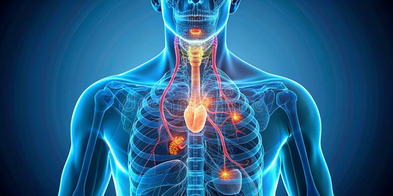 Visualization of the Endocrine System Including Glands Such As the ...