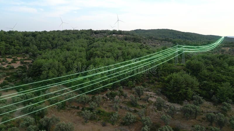 Visualization of Energy Stream Travelling through Overhead Electrical ...