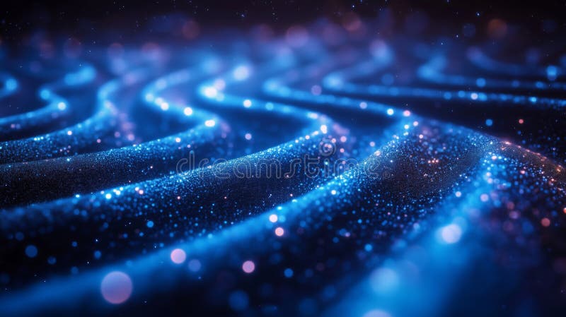 Visualization of Entangled Photons in a Quantum Wave Landscape Stock ...