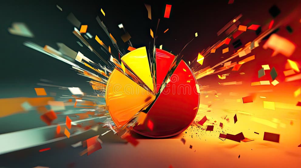 Visualization Exploding Pie Chart Stock Illustration - Illustration of design, visualization ...