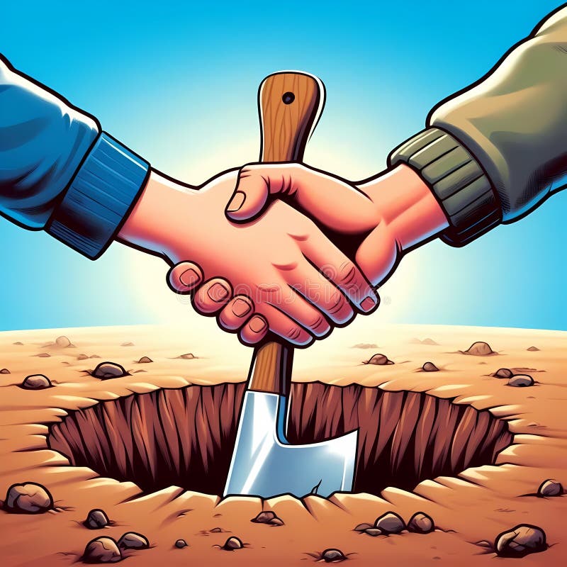 Visualization of the Expression "bury the Hatchet" Stock Illustration ...