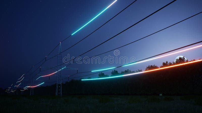 Energy Travels through Power Pole Wires Stock Footage - Video of energy ...