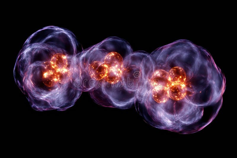 Visualization of Gas Molecules Interacting and Glowing Atomic ...