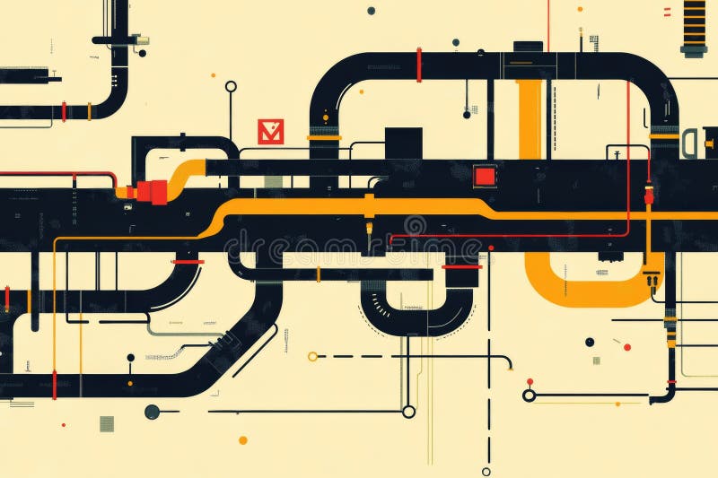 Visualization of Gas Pipeline Flow in a Minimalist Infographic Design ...