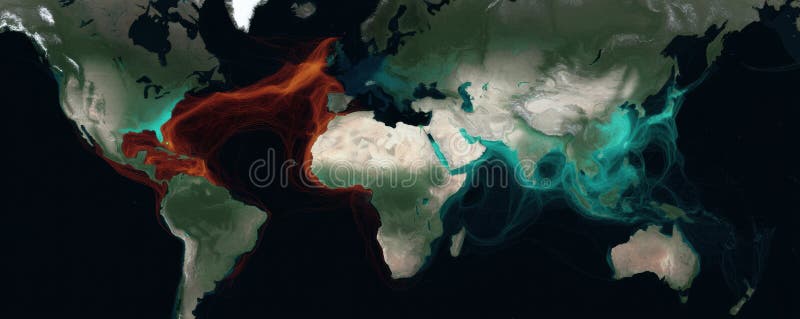 Visualization of Global Ocean Currents, Showing Different Flow Patterns ...