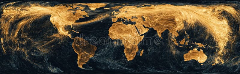 Visualization of Global Wind Patterns Illustrating World Speed and ...