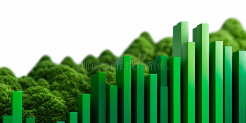 Visualization of Growth with Green Bars and Trees Representing ...