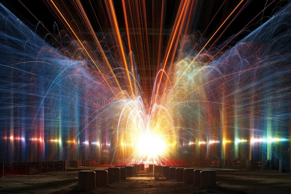 Visualization of High-energy Particle Beams Stock Illustration ...