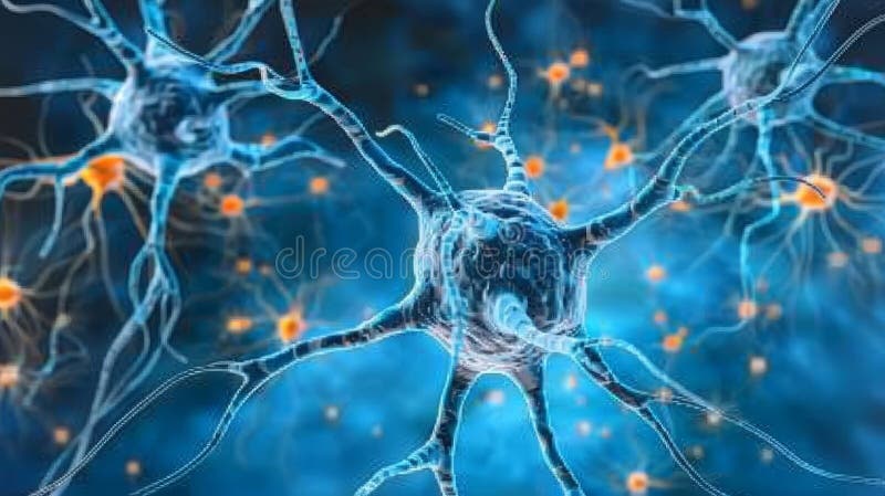 Visualization of Human Brain Cell Synapses and Neural Connections in ...