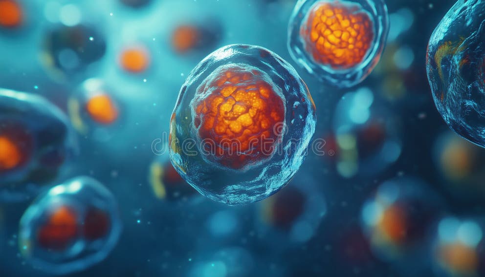 Visualization of Human Cell or Embryonic Stem Cell Under Microscope ...