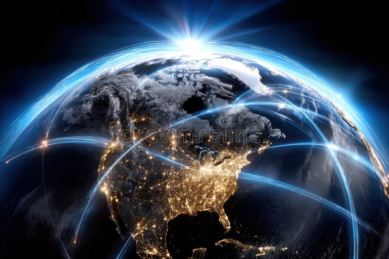 Visualization of Interconnected Digital Networks Across North America ...