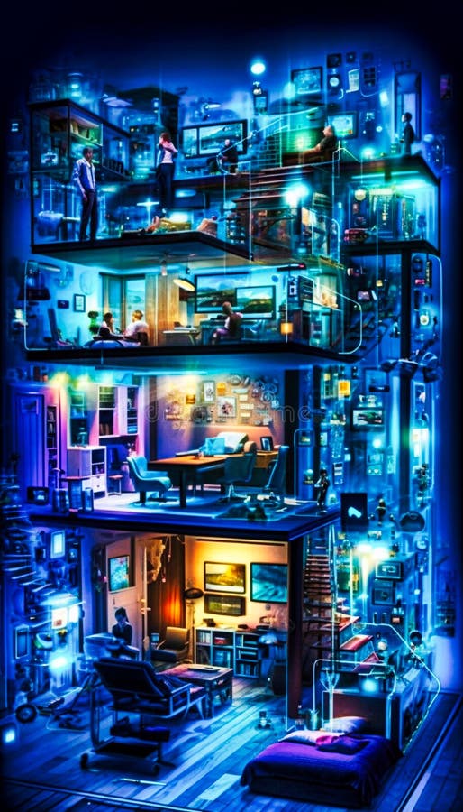 A Visualization of the Internet of Things Showing. Generative AI Stock ...