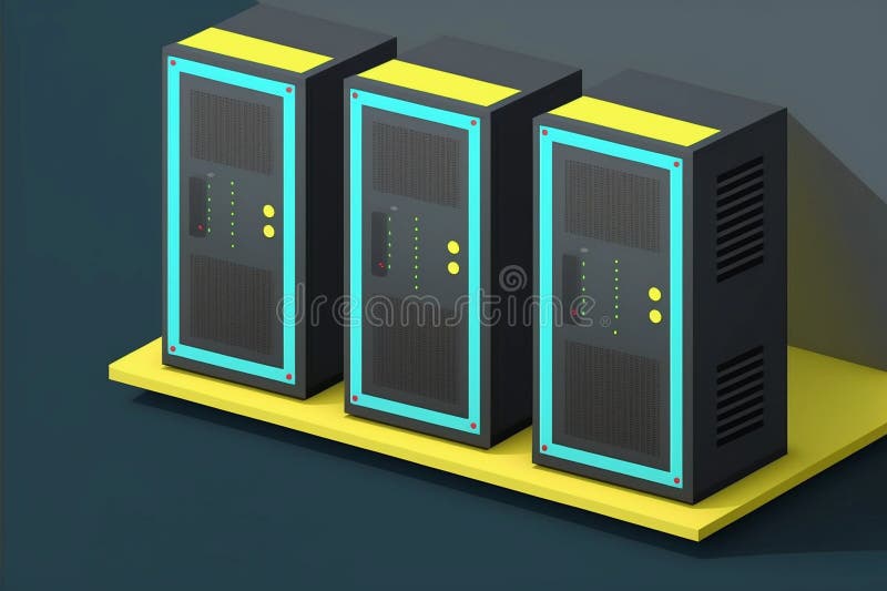 Visualization of Large Data Sets. Server for Data Storage Cartoon Style ...