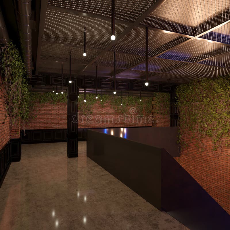 Empty Pavilion, Interior Visualization, 3D Illustration Stock ...