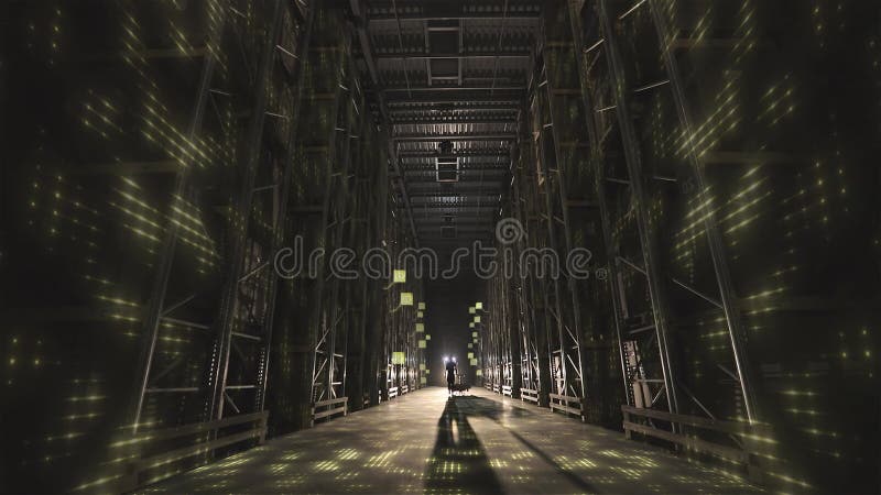 Visualization of a Modern Warehouse. Futuristic Concept of a Modern ...