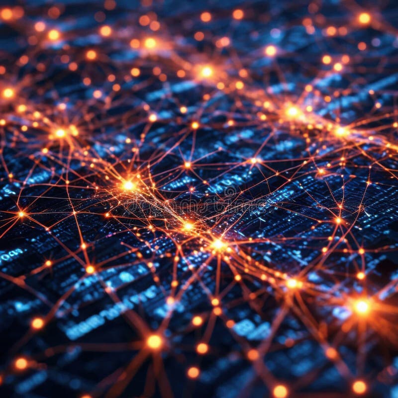 Visualization of Neural Network Operation Stock Illustration ...