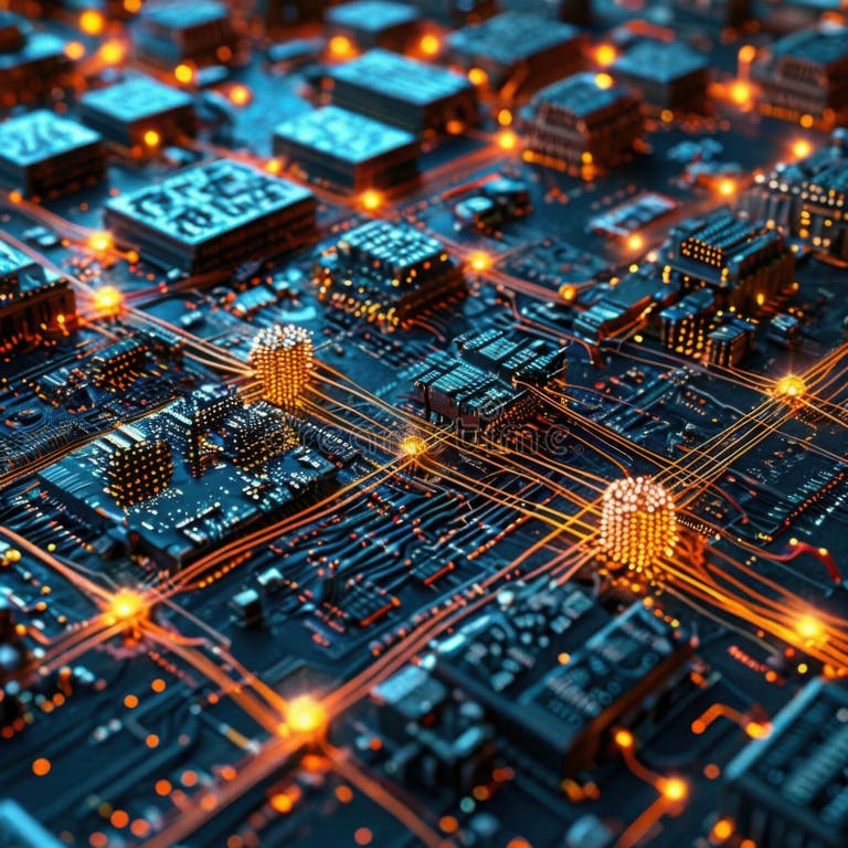 Visualization of Neural Network Operation Stock Illustration ...