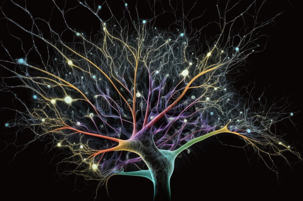 A Visualization of Neural Plasticity. Generative AI Stock Illustration ...