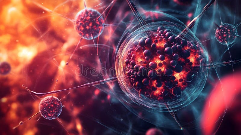 Visualization of Nuclear Fission and Atomic Particle Interactions Stock ...