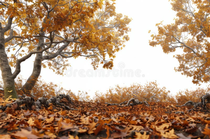Visualization of an Oak Forest Floor in Autumn, Rich Textures of Fallen ...