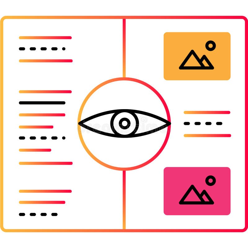 Visualization Outline Icon Flat Vector Eye Design Stock Illustration ...