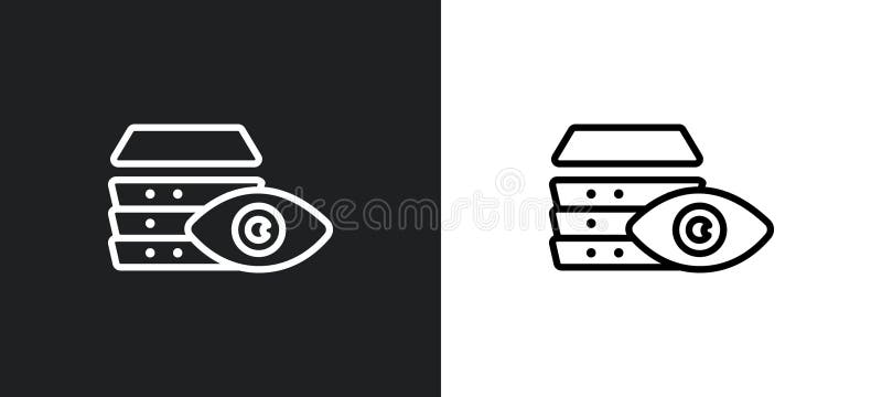Visualization Outline Icon in White and Black Colors. Visualization ...