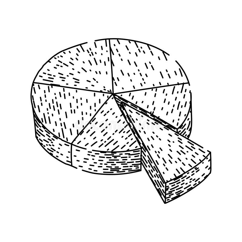 Visualization Pie Chart Sketch Hand Drawn Vector Stock Illustration ...