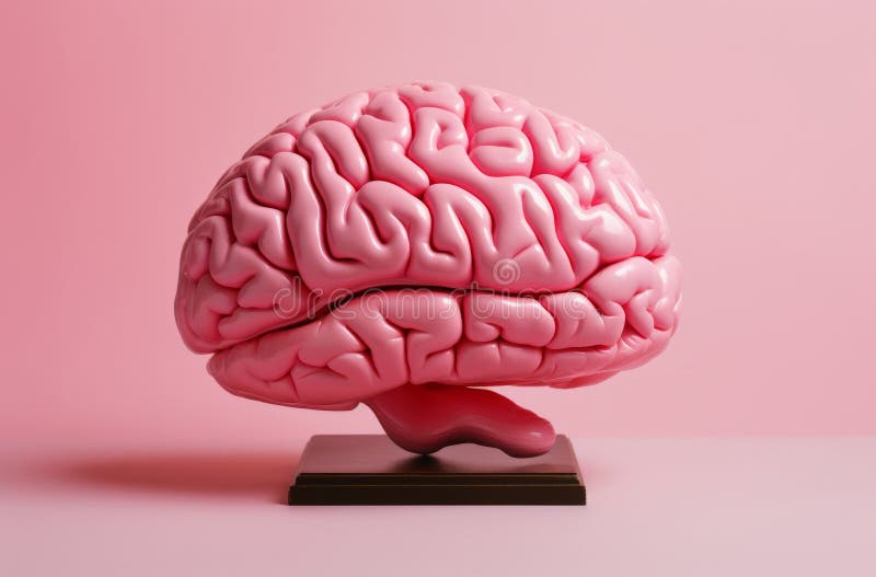 Visualization of Pink Human Brain Stock Illustration - Illustration of ...