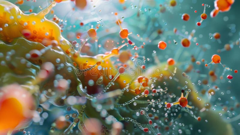 A Visualization of the Process of Fermentation Where Sugars from Plant ...