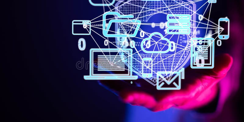 A Data Transmission Channel. Motion of Digital Data Flow. Transferring ...