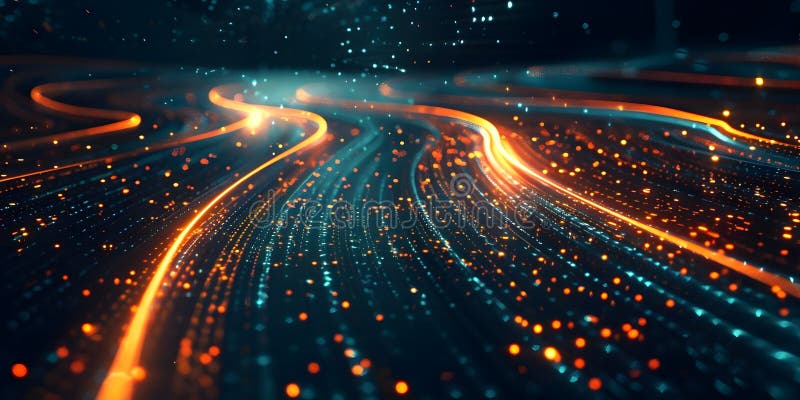 Visualization of Rapid Data Transfer through Optical Cables. Concept ...