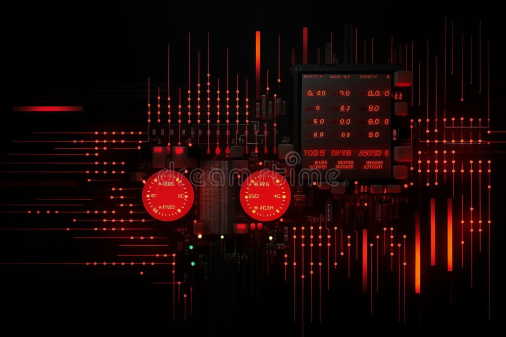 Visualization of Real-time CPU Usage through LED Indicators. Generative ...