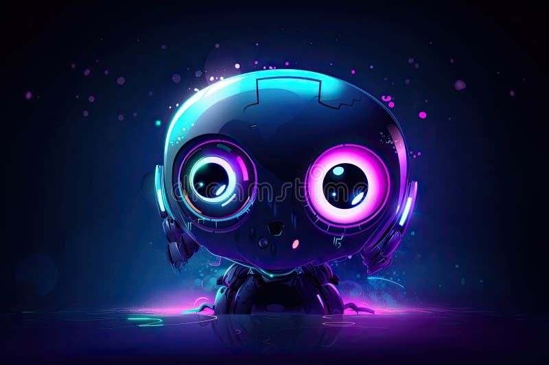 Visualization of Robot Assistant or Chat Bot on Web Site. Cute Robot ...