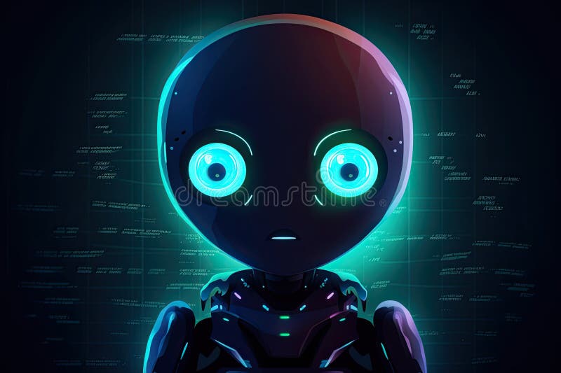 Visualization of Robot Assistant or Chat Bot on Web Site. Cute Robot ...
