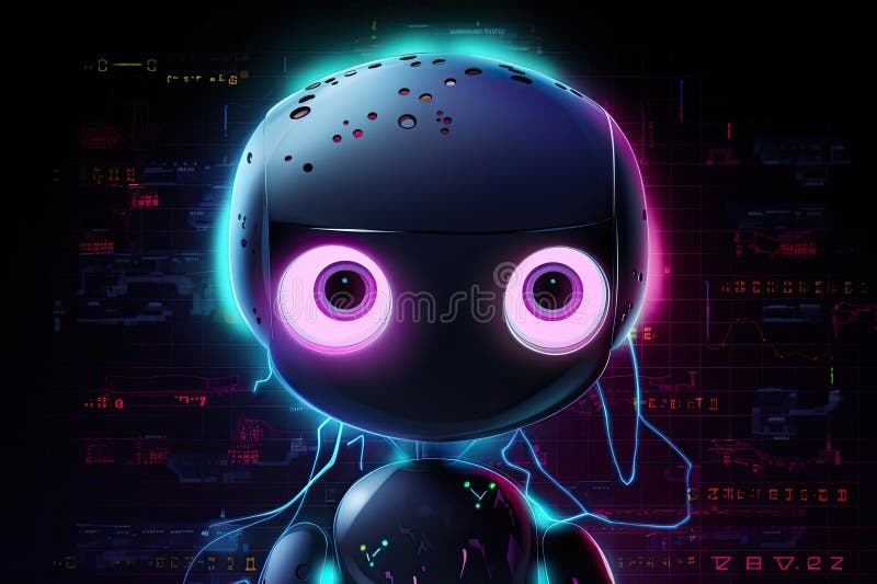 Visualization of Robot Assistant or Chat Bot on Web Site. Cute Robot ...
