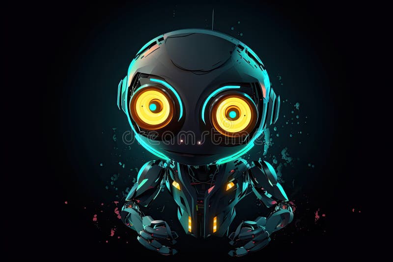 Visualization of Robot Assistant or Chat Bot on Web Site. Cute Robot ...