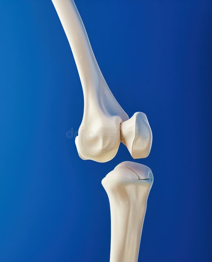 A Detailed Anatomical Illustration of a Human Knee Joint Against a ...