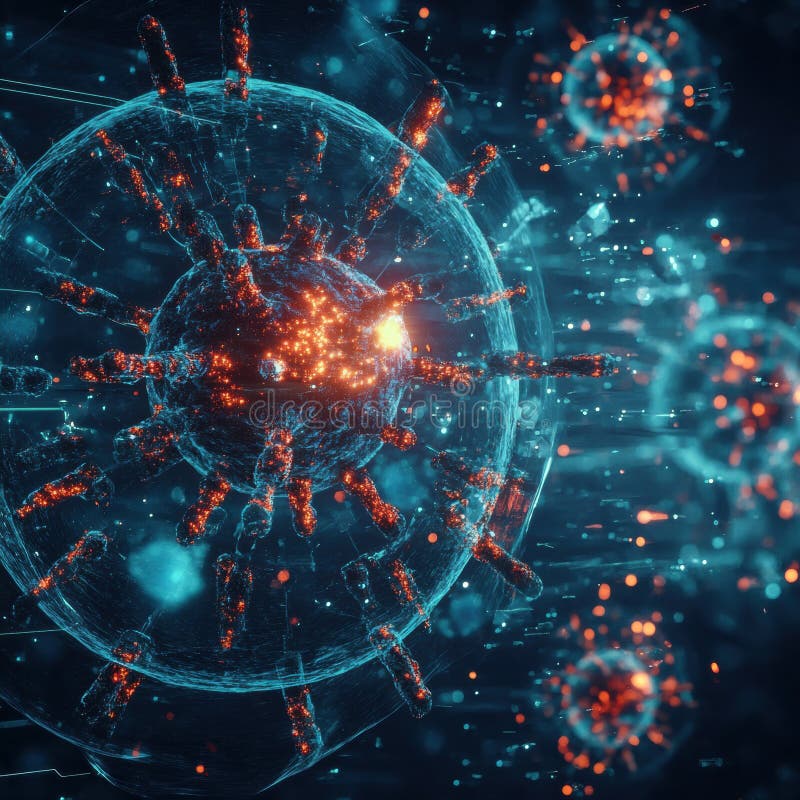Visualization Showing Antibodies in Action Against Pathogens in a ...