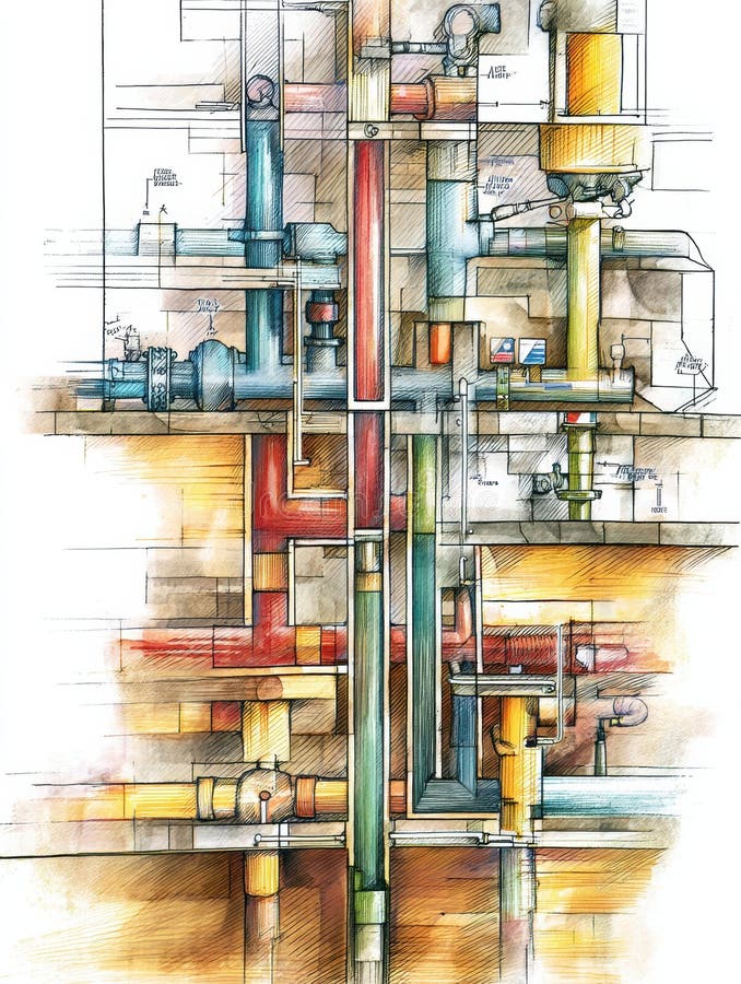 Artistic Cross-Section of an Underground Fuel System Showcasing ...
