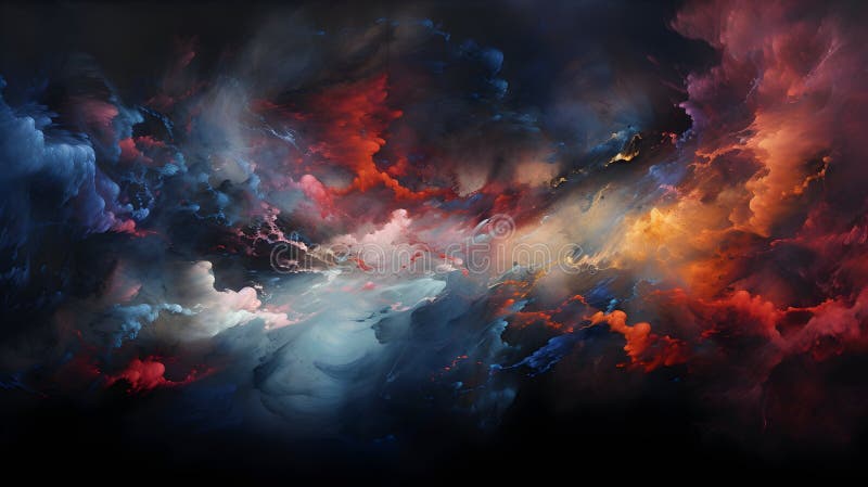 Visualization of Space, Abstract Art Background, Dark Storm Clouds ...