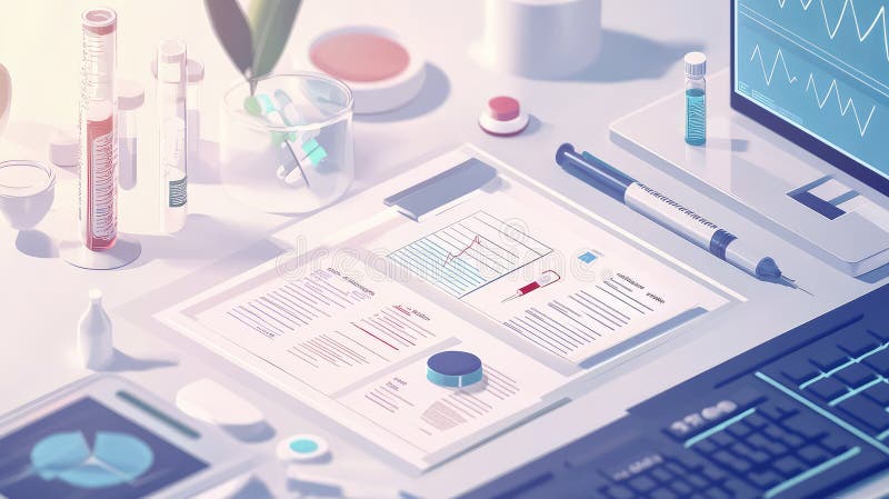 Visualization Stylized Animation of Clinical Notes Stock Illustration ...