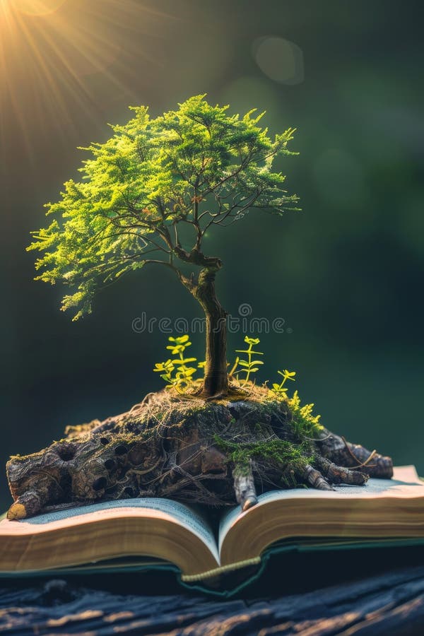Visualization of Success As a Tree Growing Out of a Book. Stock ...