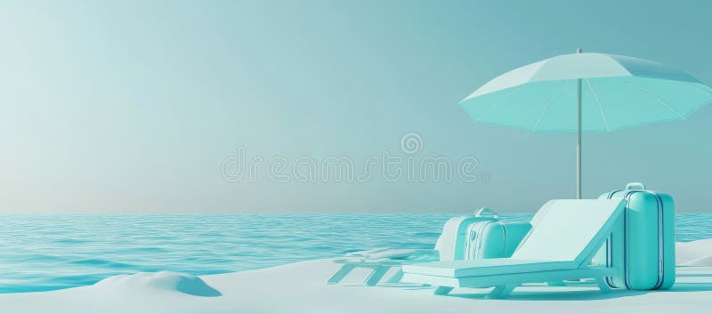 Visualization of Summer Vacation, Banner Featuring Beach Chairs and ...
