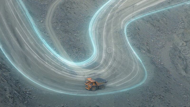 Iron Ore Mining. Visualization of a Modern Quarry. a Mining Dump Truck ...